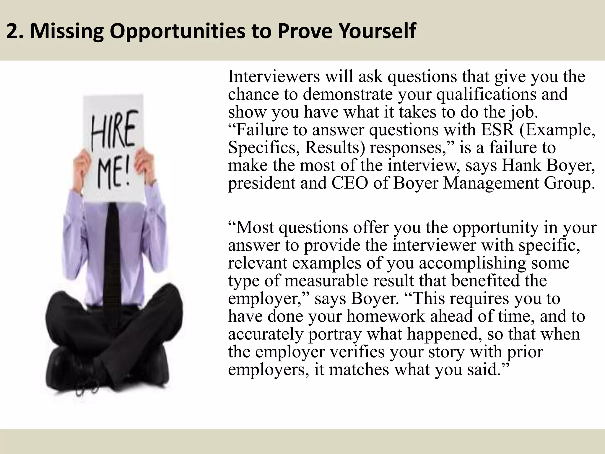 Top 14 common mistakes in job interviews | PPTX