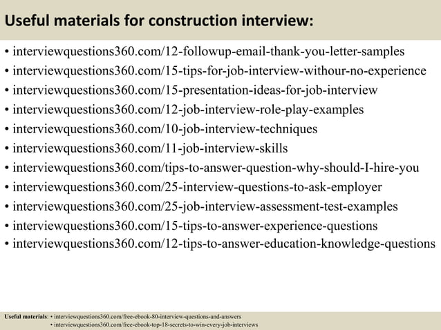 Top 14 construction interview tips | PPT