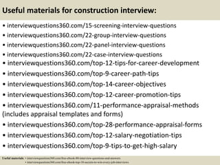 Top 14 construction interview tips | PPTX