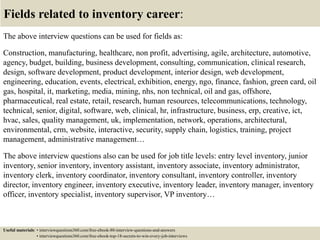 Top 14 inventory interview tips | PPT