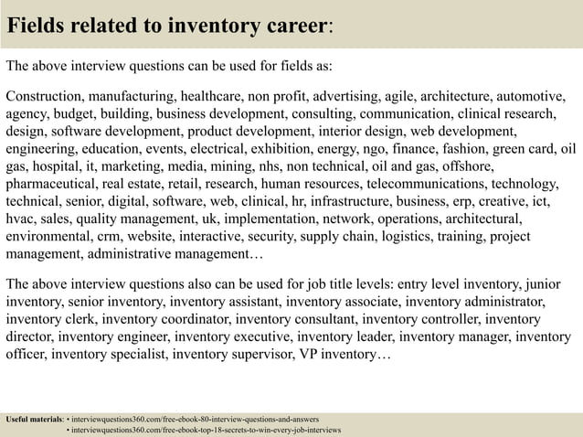 Top 14 inventory interview tips | PPT