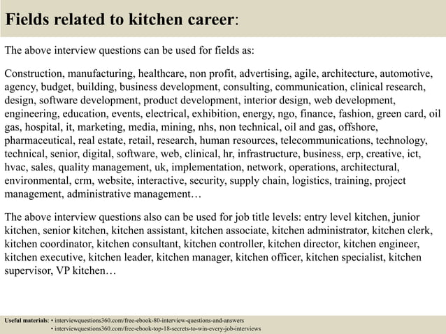 Top 14 kitchen interview tips | PPT
