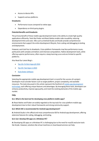Top 14 Mobile App Development Tools for Building Apps | PDF
