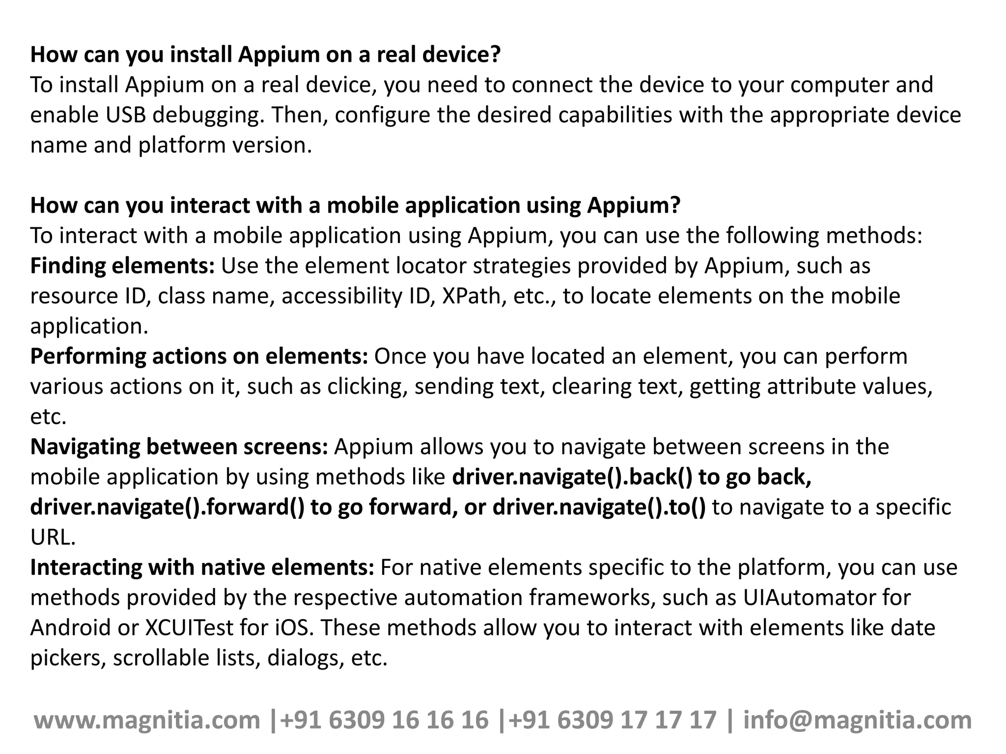 Top 15 Appium Interview Questions and Answers in 2023.pptx | Computer Software and Applications ...