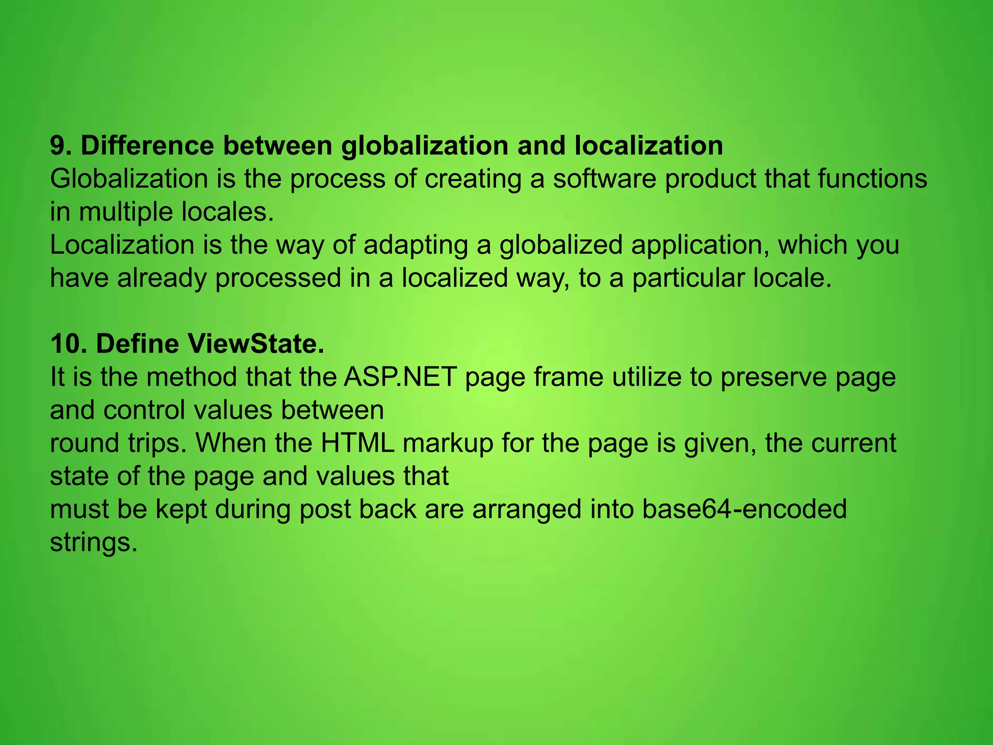 Top 15 asp dot net interview questions and answers | PPT