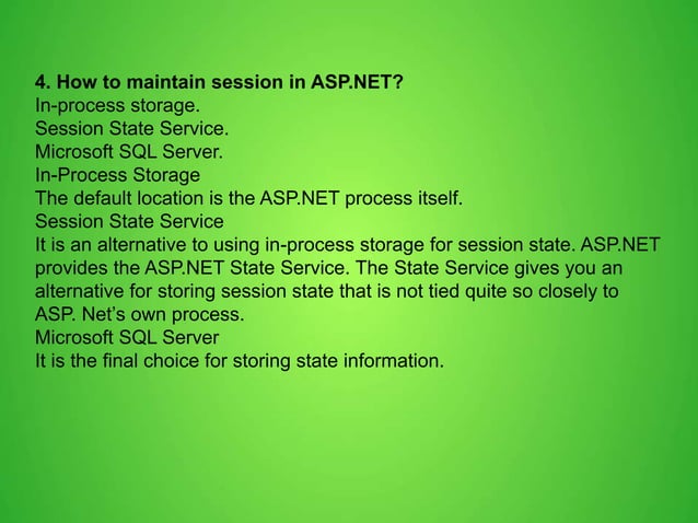 Top 15 asp dot net interview questions and answers | PPT