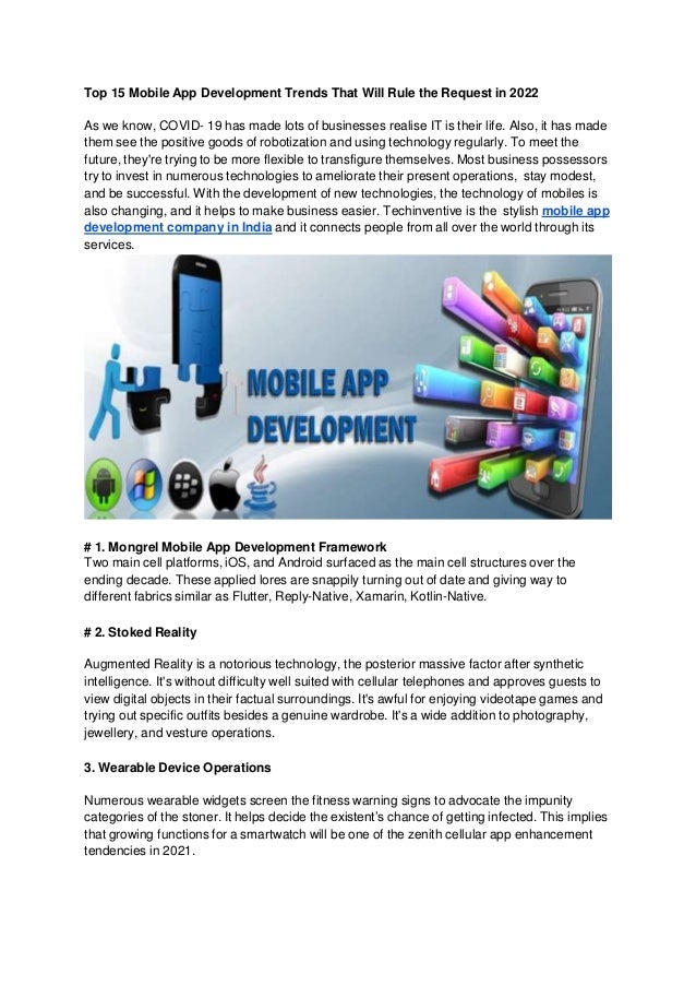 Top 15 Mobile App Development Trends That Will Rule the Request in 2022 .ppt (1).ppt | Computer ...