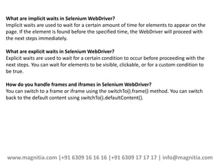 Top 15 Selenium WebDriver Interview Questions and Answers.pptx