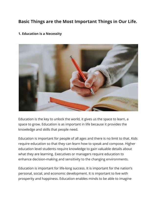 Top 19 most important things in life | PDF