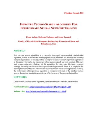 TOP 1 CITED PAPER - International Journal of Artificial Intelligence & Applications (IJAIA) | PDF