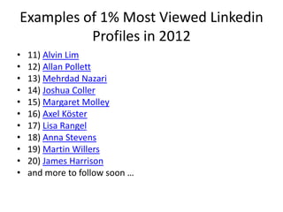 Top 1% most viewed profiles on linkedin | PPTX