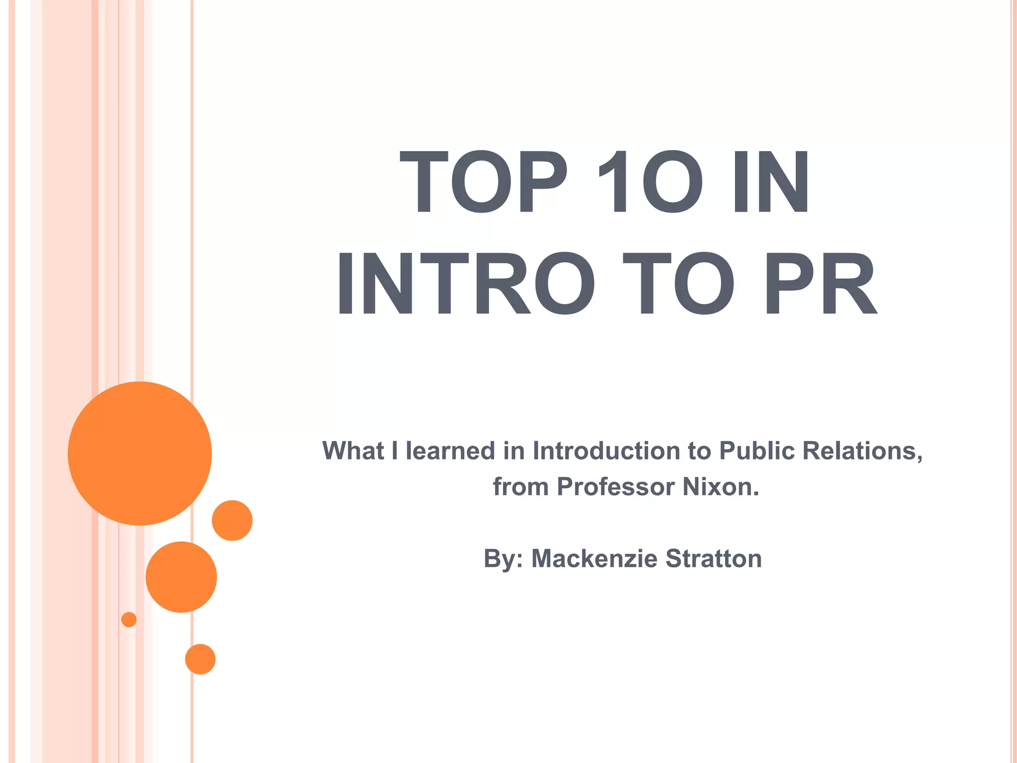 Top 1 O In Intro To Pr | PPT