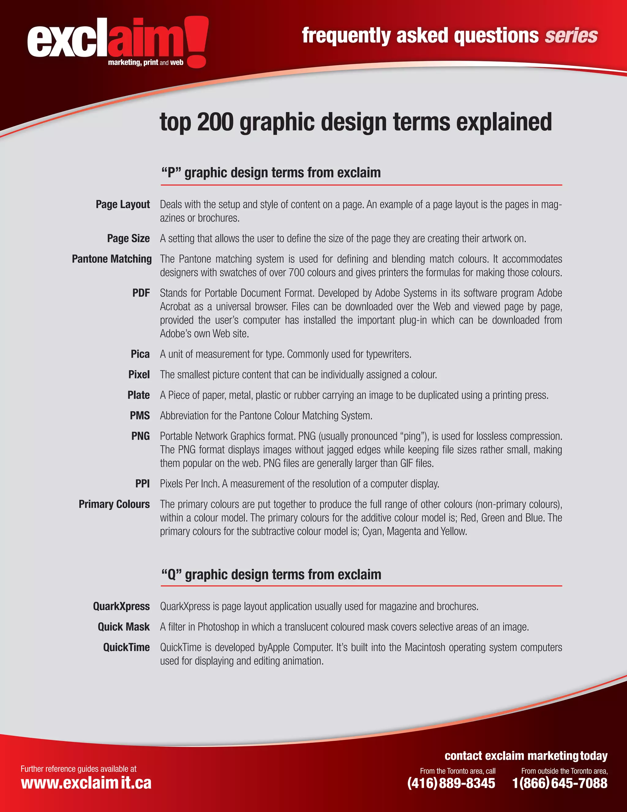FREE - Top 200 Graphic Design Terms Reference Guide | PDF