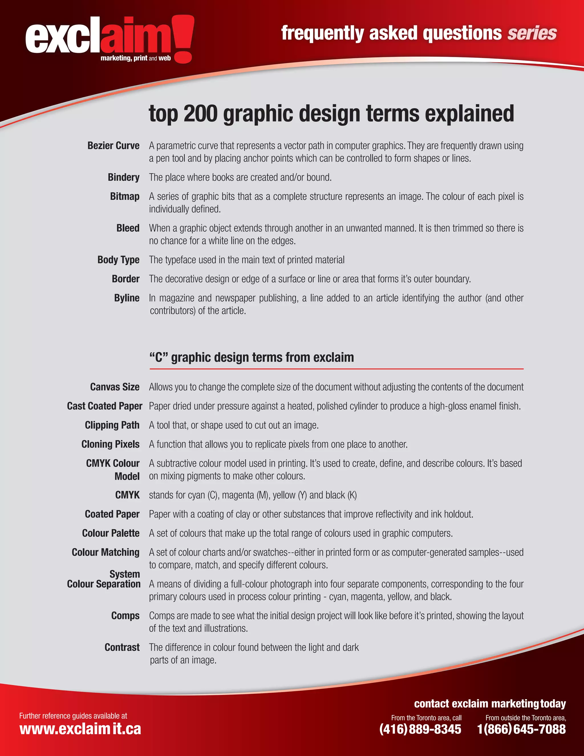 FREE - Top 200 Graphic Design Terms Reference Guide | PDF