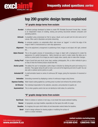 FREE - Top 200 Graphic Design Terms Reference Guide | PDF