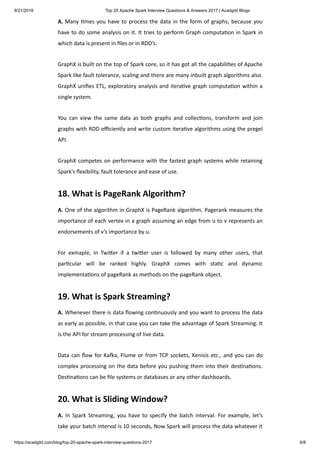 spark interview questions & answers acadgild blogs | PDF