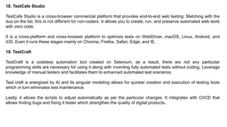 Top 20 best automation testing tools | PPT