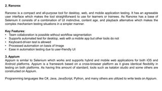 Top 20 best automation testing tools | PPT
