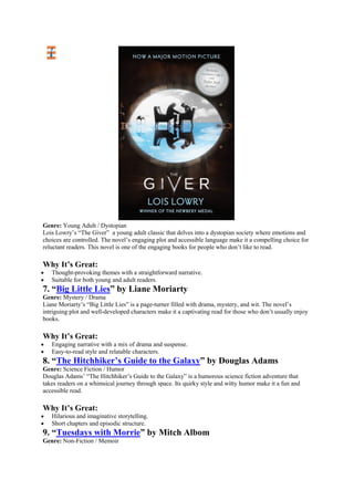 Top 20 Books for People Who Don’t Like to Read | PDF