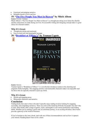 Top 20 Books for People Who Don’t Like to Read | PDF