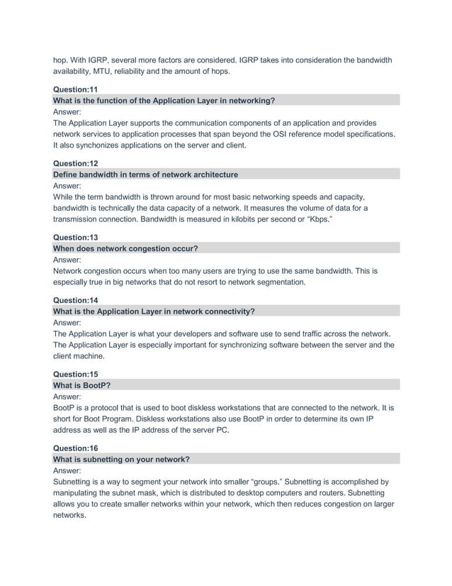 Top 20 ccna interview questions and answers pdf | PDF