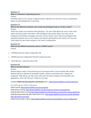 Top 20 ccna interview questions and answers pdf | PDF
