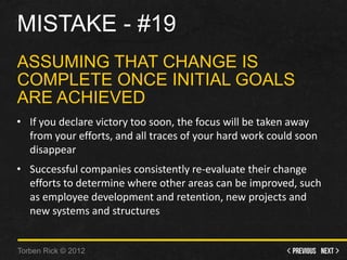 Top 20+ change management mistakes to avoid | PPTX
