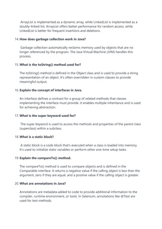 Top 20 Core Java Interview Questions & Answers for Selenium Automation ...