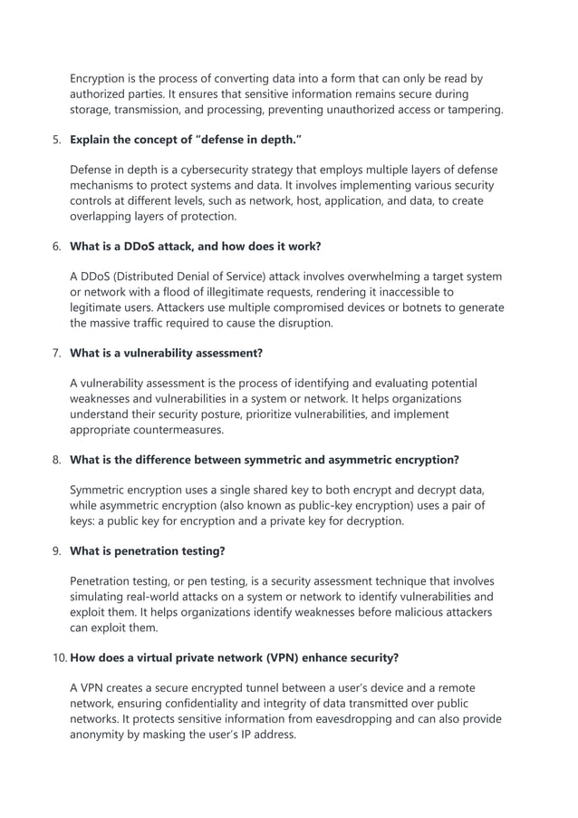 Top 20 cyber security interview questions and answers in 2023.pdf | Operating Systems | Computer ...