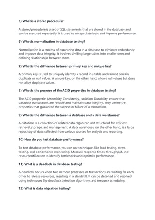 Top 20 Database Testing Interview Questions.pdf | Databases | Computer ...