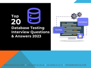 Top 20 Database Testing Interview Questions & Answers 2023.pptx