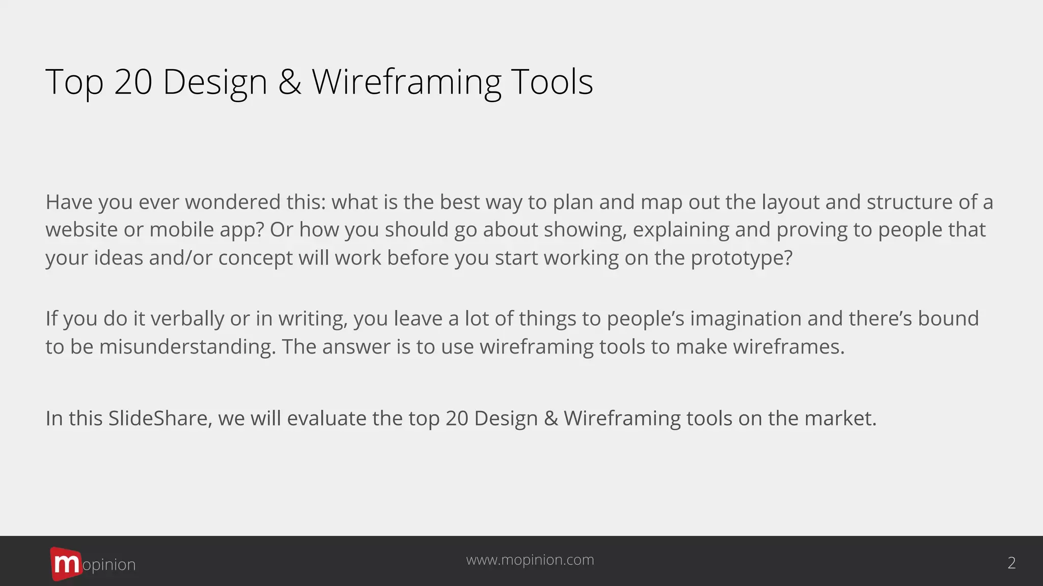 Top 20 Design & Wireframing Tools | PDF