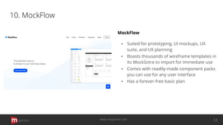 Top 20 Design & Wireframing Tools | PDF