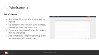 Top 20 Design & Wireframing Tools | PDF