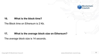 Top 20 Ethereum Interview Questions & Answers | PPT