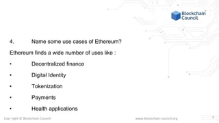 Top 20 Ethereum Interview Questions & Answers | PPTX