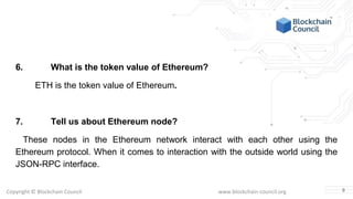 Top 20 Ethereum Interview Questions & Answers | PPTX