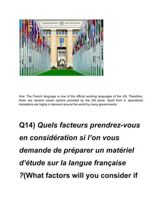 Top 20 French Language Interview Questions and Answers | PDF