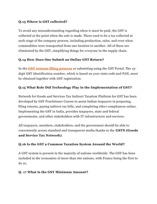 Top 20 GST Interview Questions and Answers in 2023 | Academy Tax4wealth | PDF