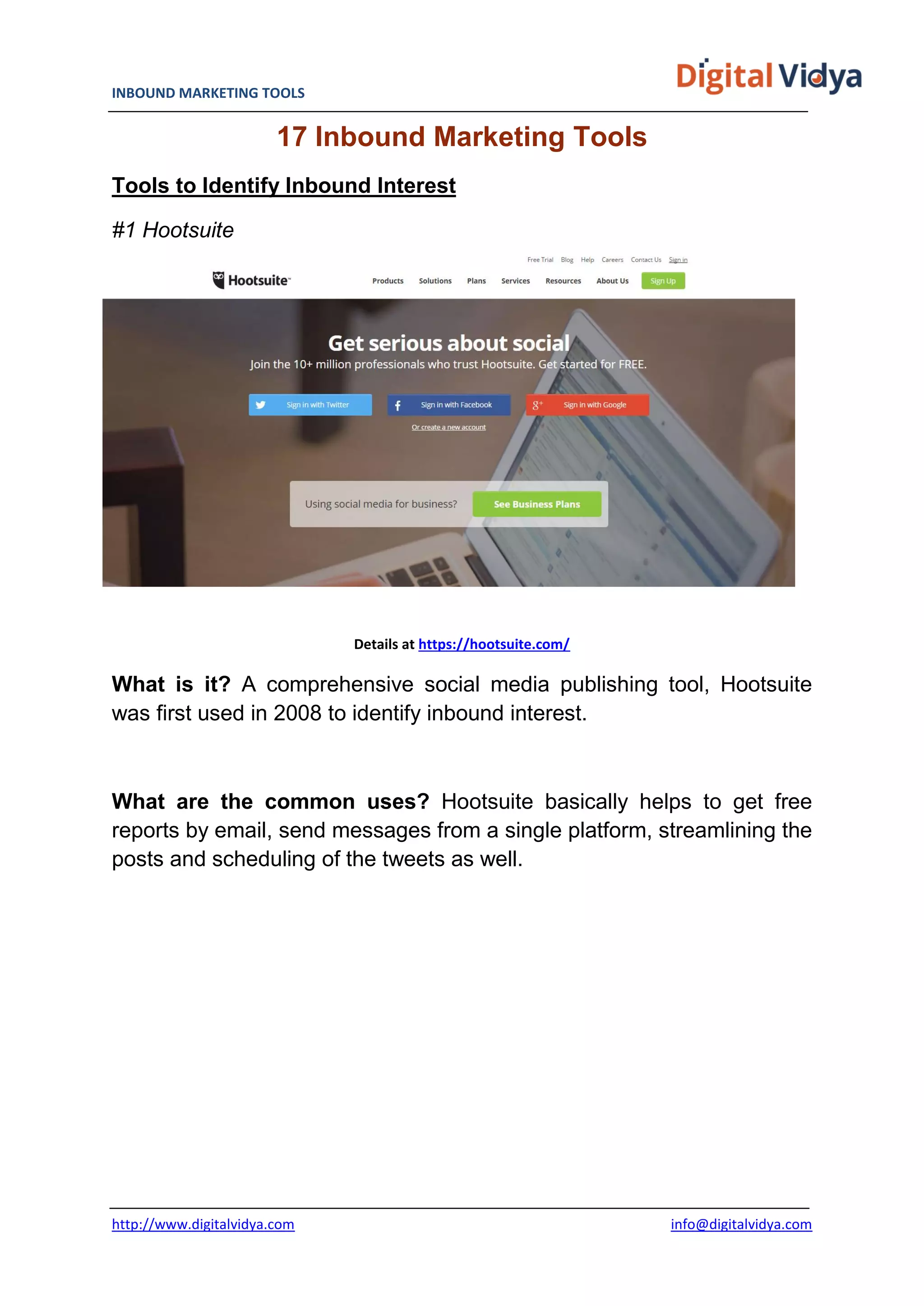 Top 20 Inbound Marketing Tools | PDF