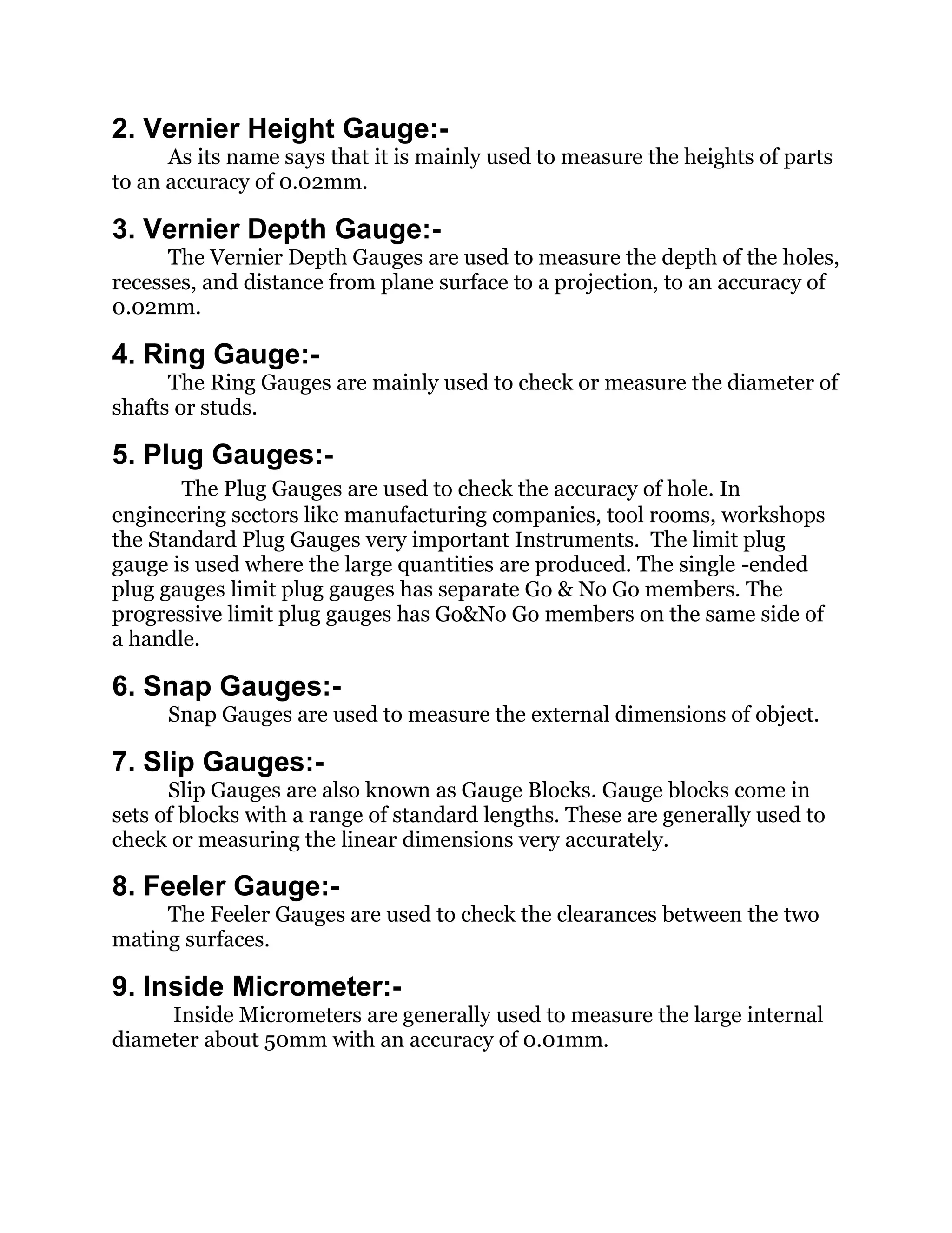 Mechanical Engineering Measuring Instruments & Gauges Measuring Instruments & Gauges | PDF