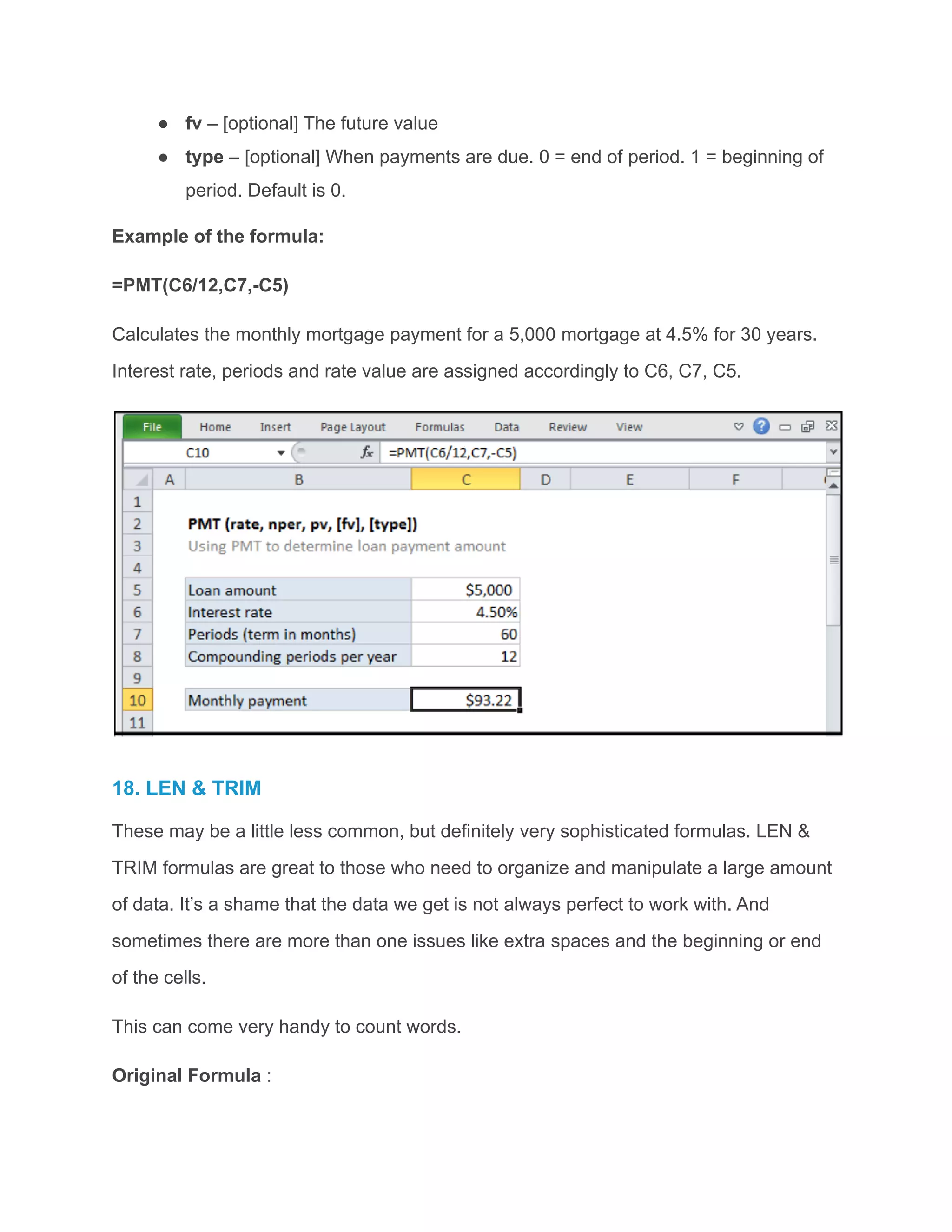 Top 20 microsoft excel formulas you must know | PDF