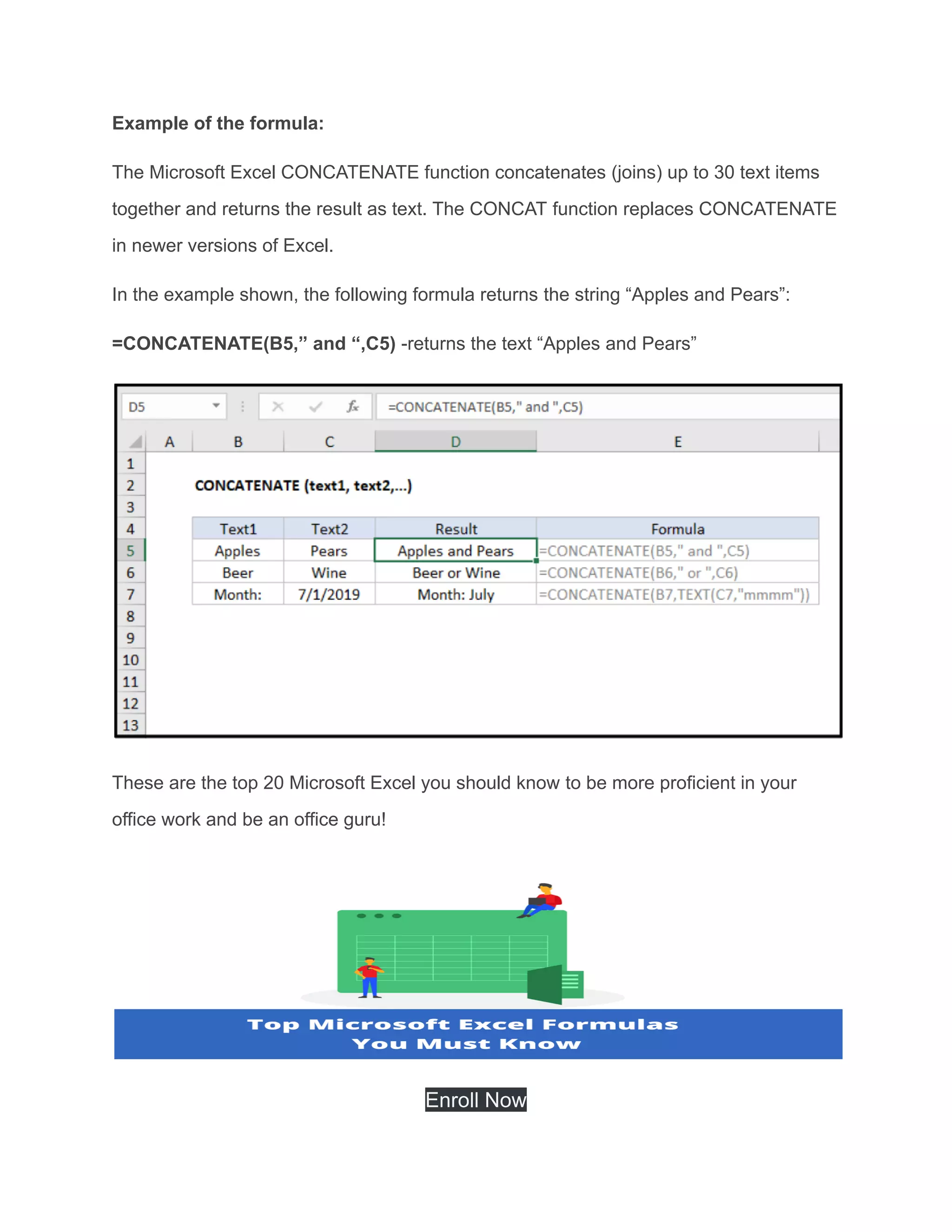 Top 20 microsoft excel formulas you must know | PDF