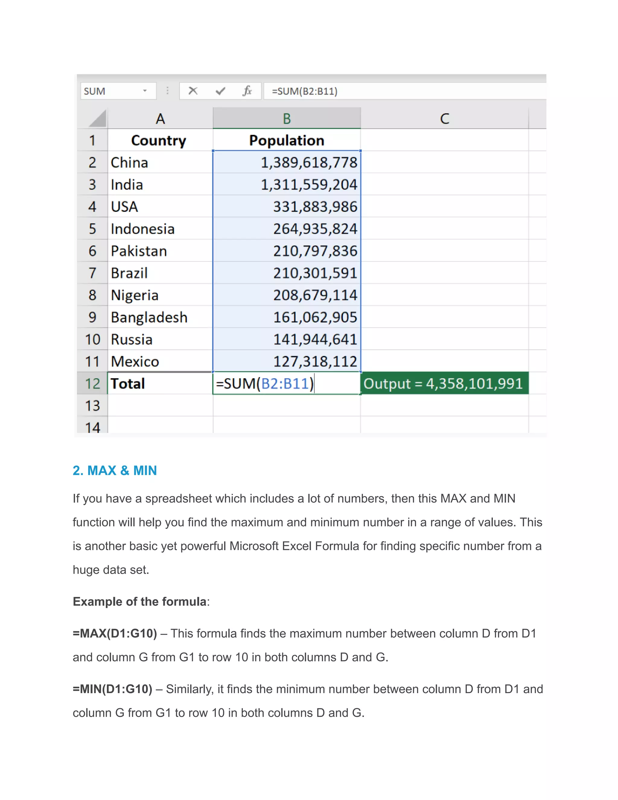 Top 20 microsoft excel formulas you must know | PDF