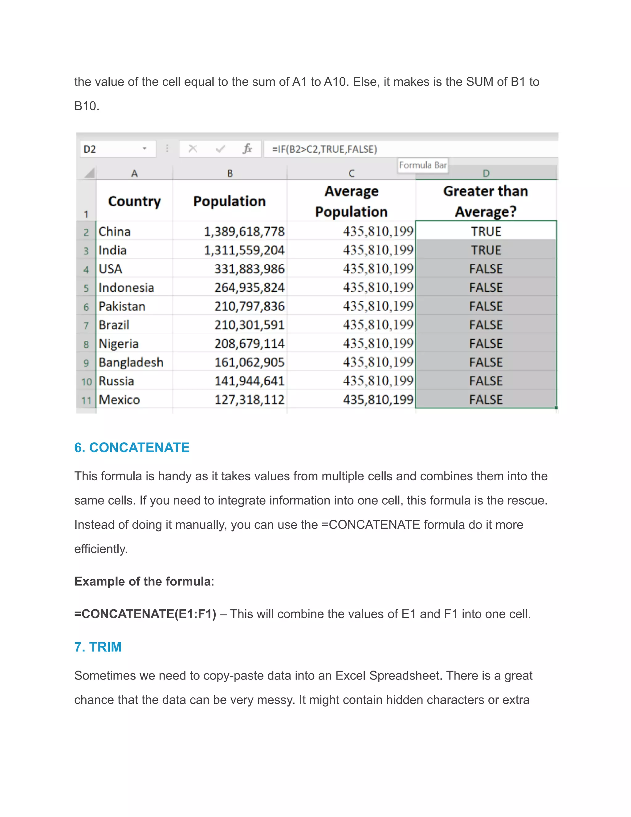Top 20 microsoft excel formulas you must know | PDF