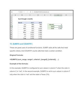Top 20 microsoft excel formulas you must know | PDF