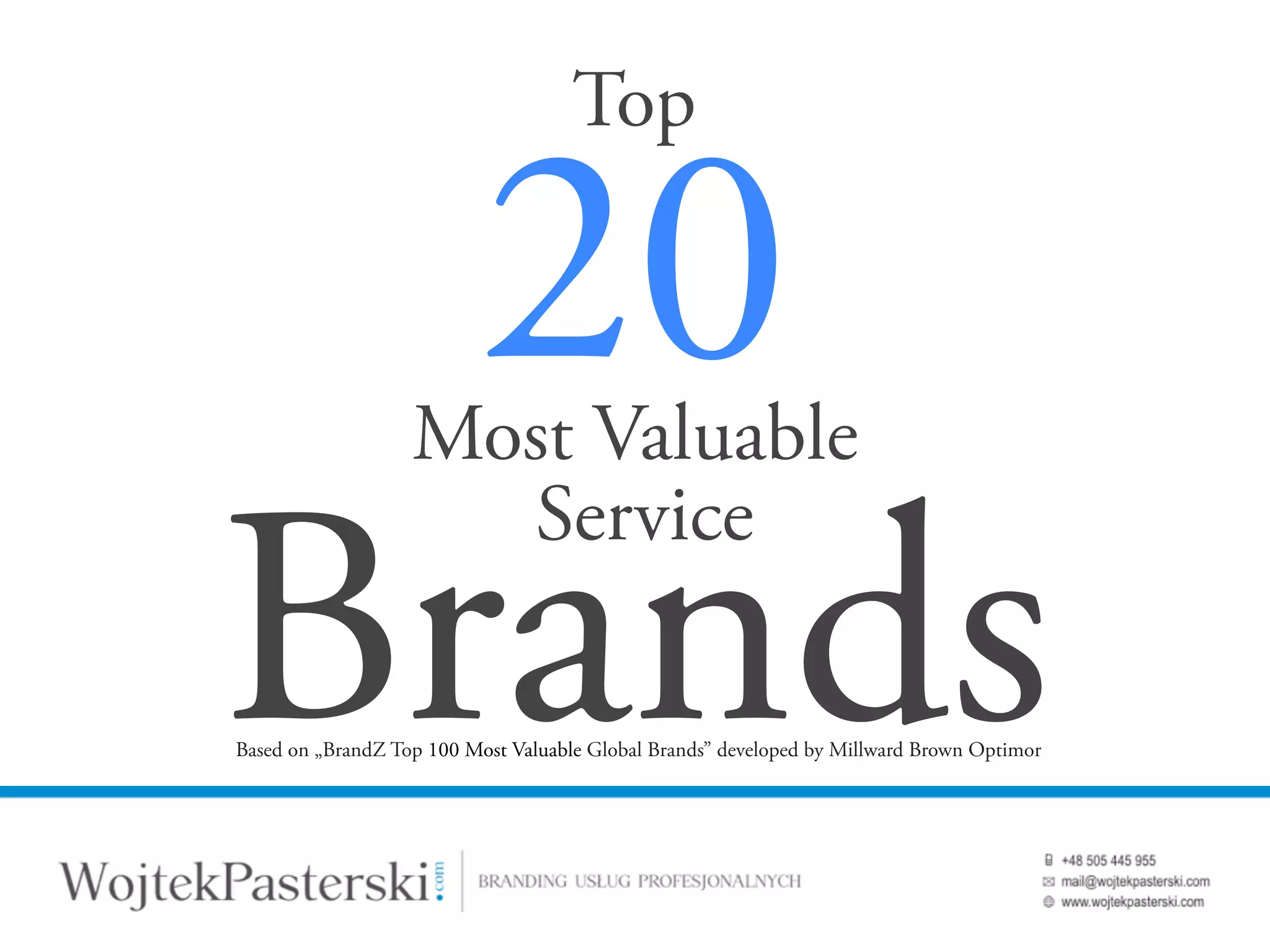 Top 20 Most Valuable Service Brands | PDF