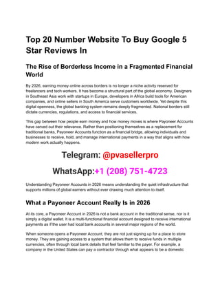 Top 20 Number Website To Buy Google 5 Star Reviews In .pdf