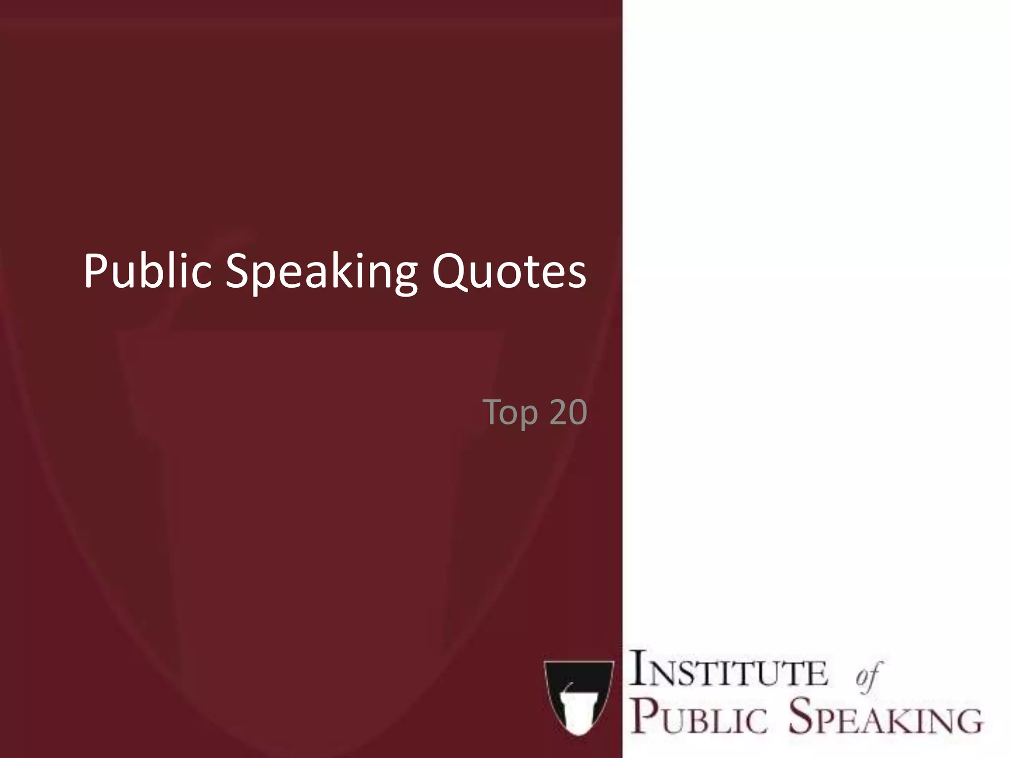 Top 20 Public Speaking Quotes | PPTX