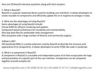 Top 20 ReactJS Interview Questions and Answers in 2023.pptx